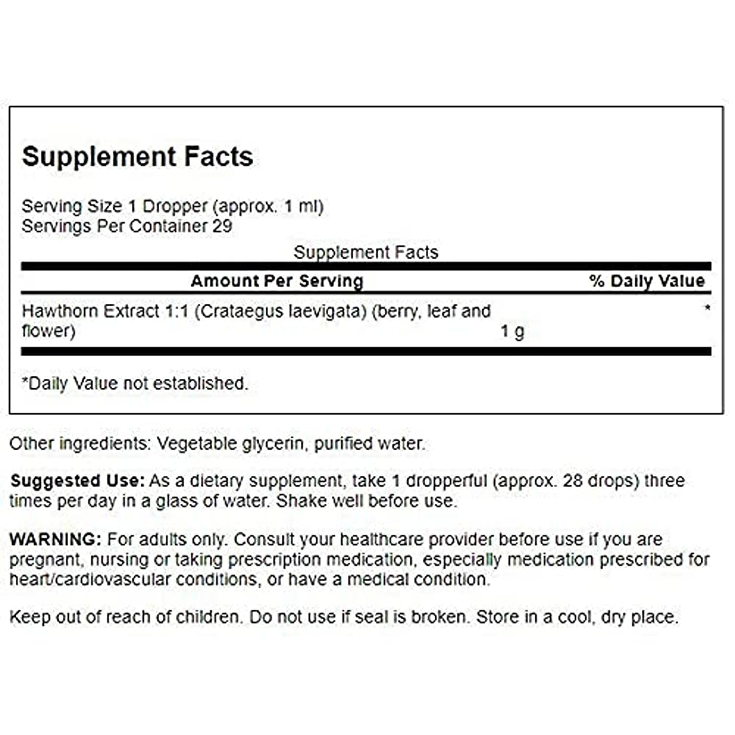 Hawthorn leaf and flower liquid supplement