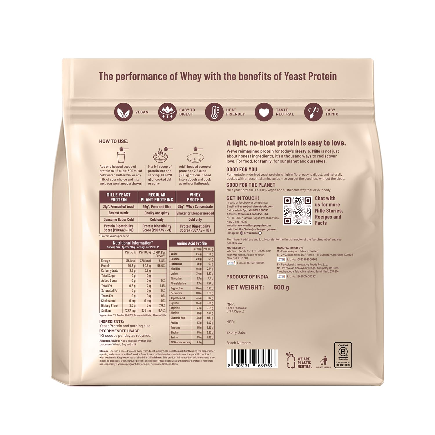 hazelnut flavour plant based protein