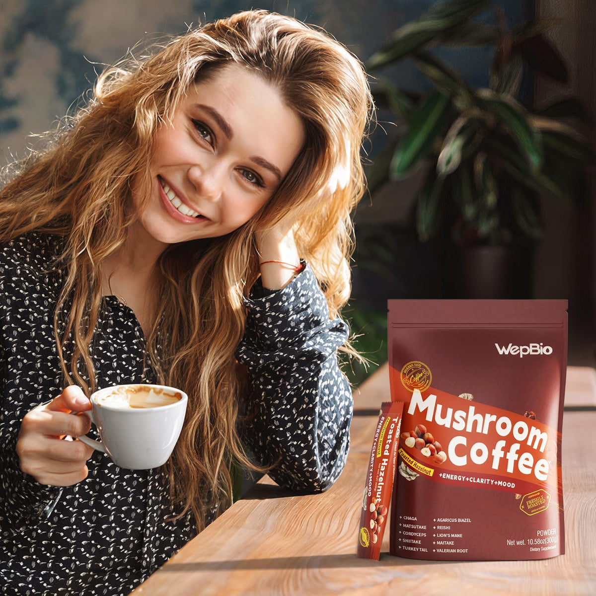 hazelnut mushroom coffee for morning energy