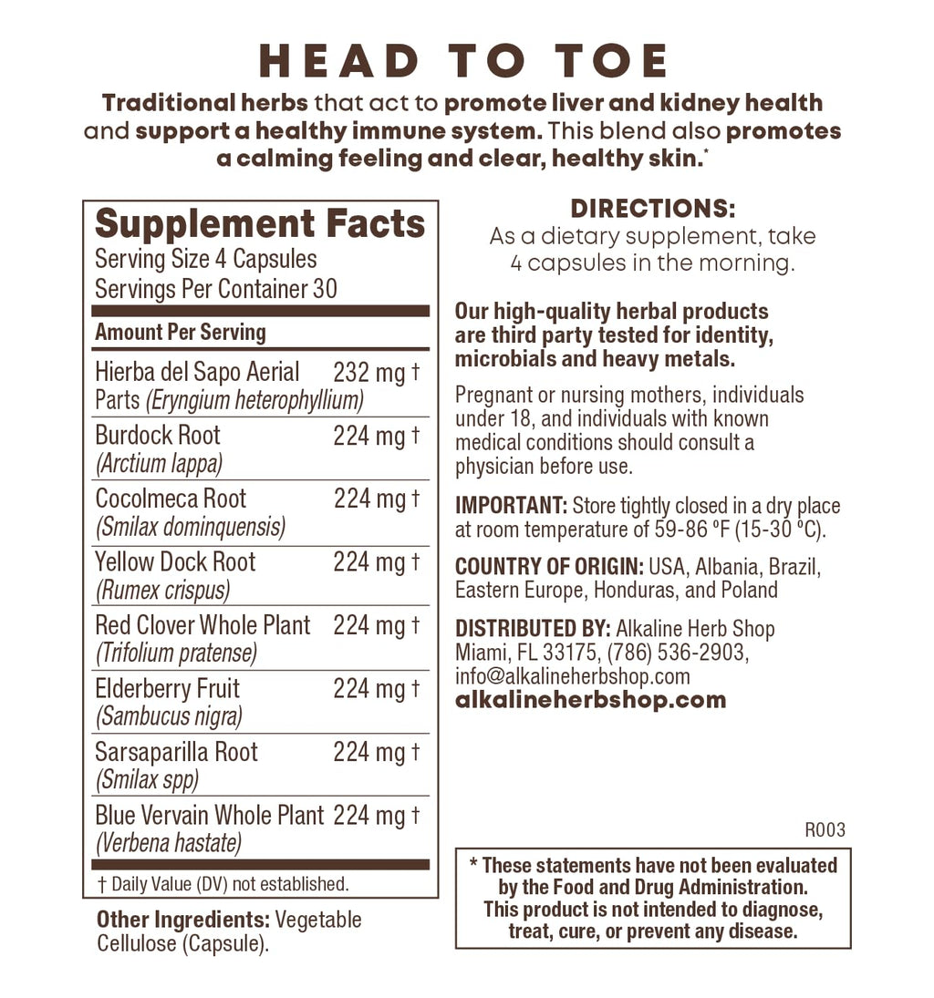 Head to Toe Supplement for daily wellness