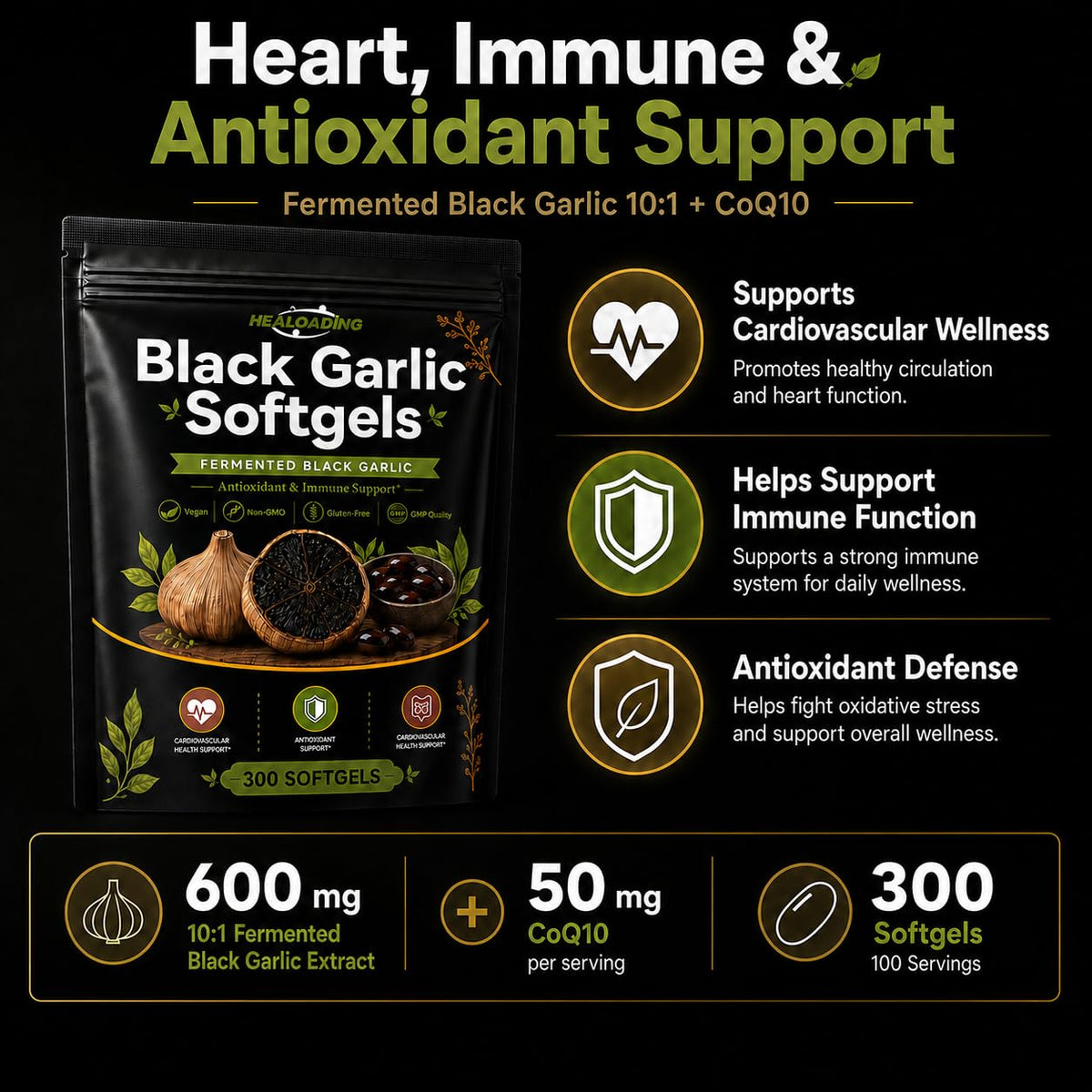 HEALOADING garlic softgels for health