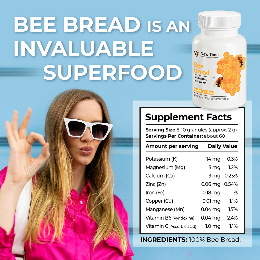 Health benefits of bee bread granules