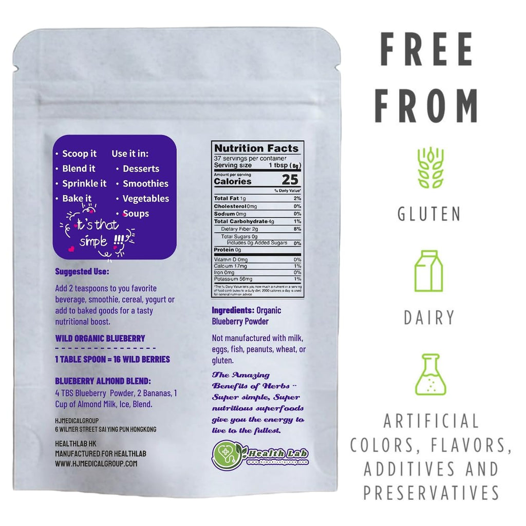 health benefits of organic blueberry powder