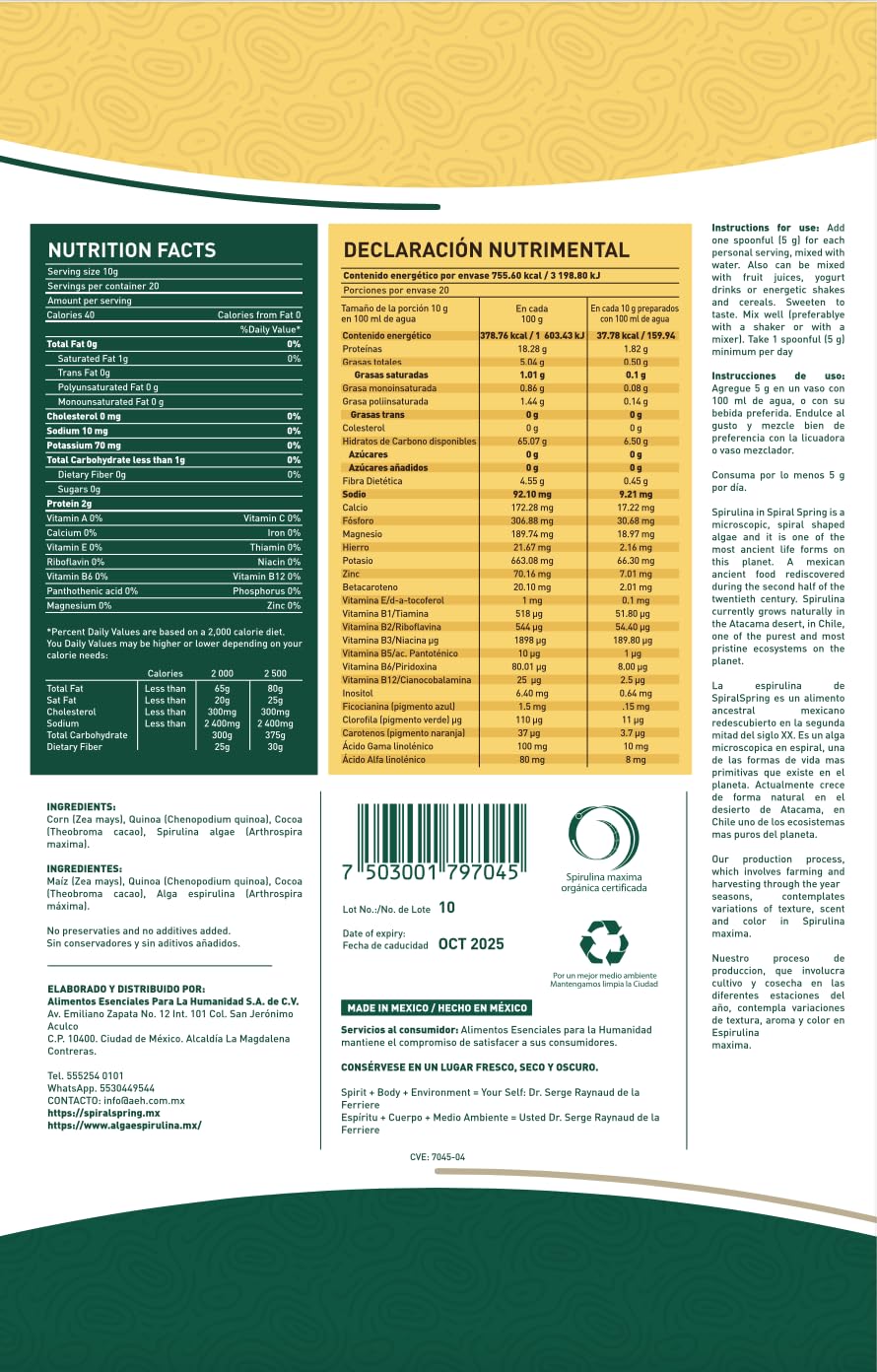 health benefits of spirulina and quinoa