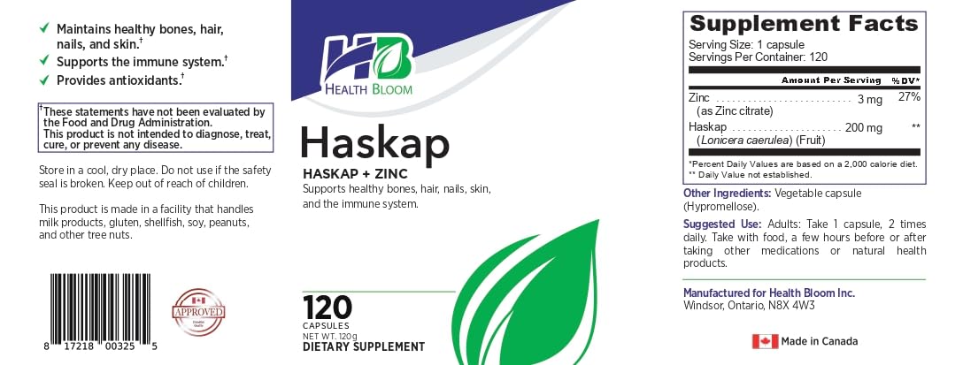Health Bloom Haskap immune support vitamins