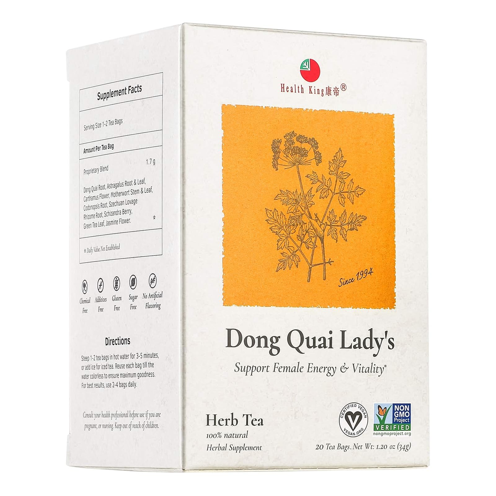 Health King Dong Quai herbal tea bags
