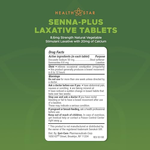 Health Star Senna natural laxatives