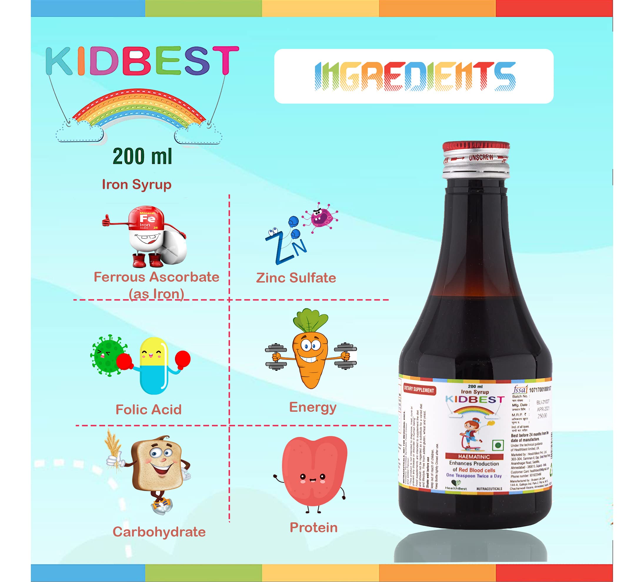 HealthBest Kidbest iron syrup benefits