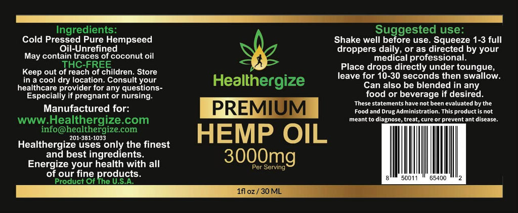 Healthergize hemp oil for healthy living