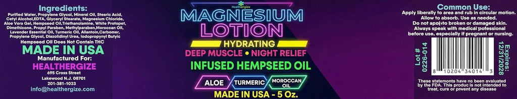 Healthergize lotion for stress relief