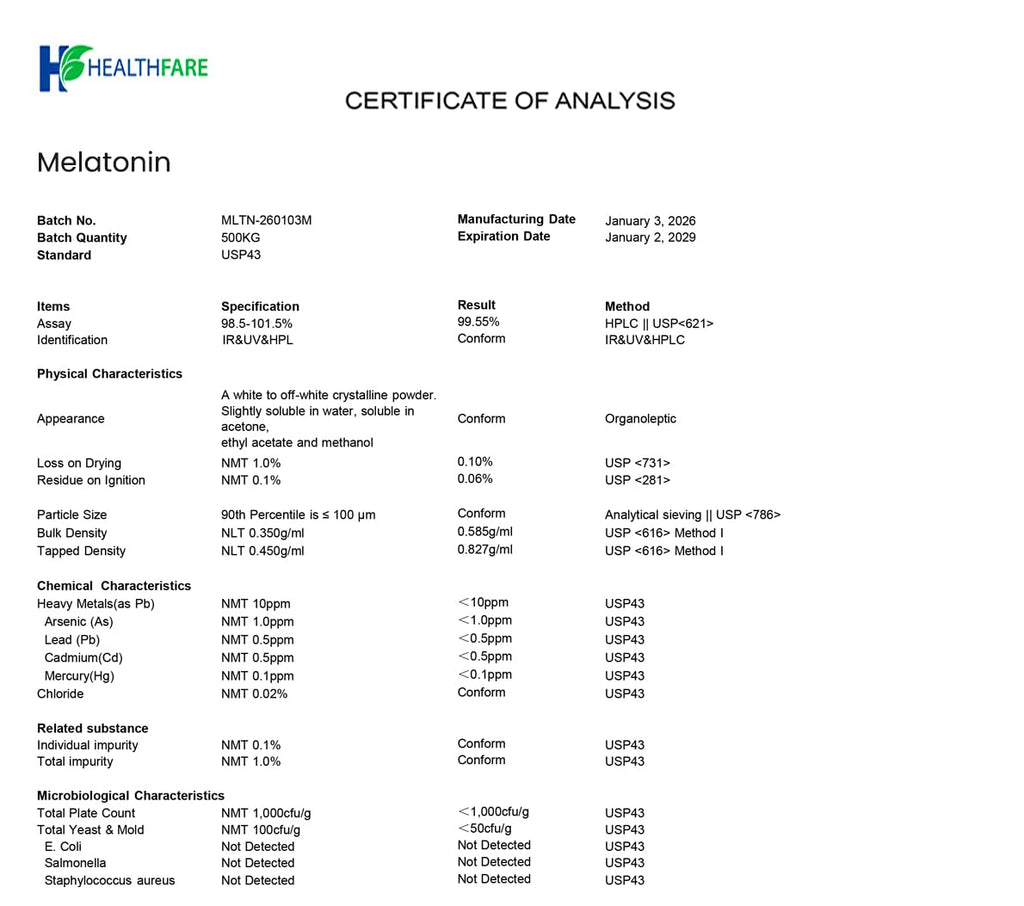 Healthfare melatonin for joint support