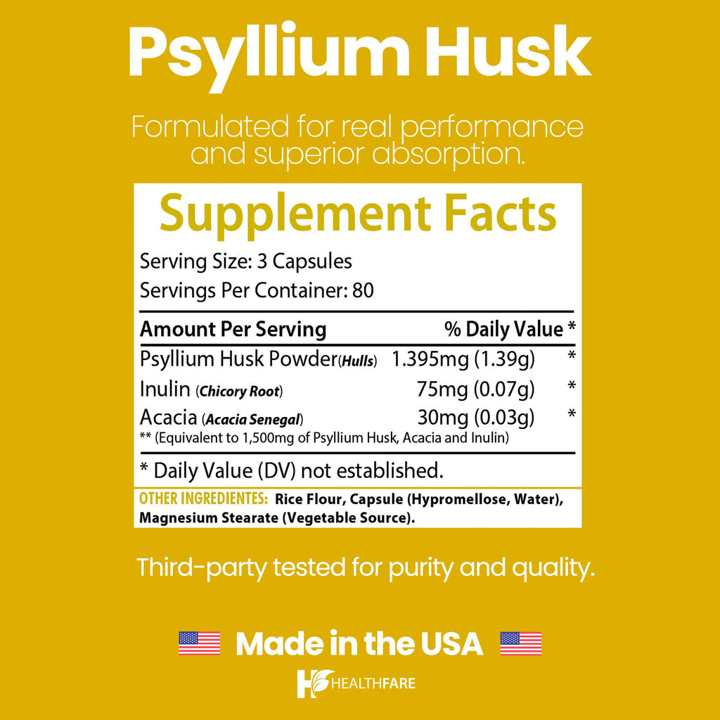 healthfare psyllium fiber for gut health