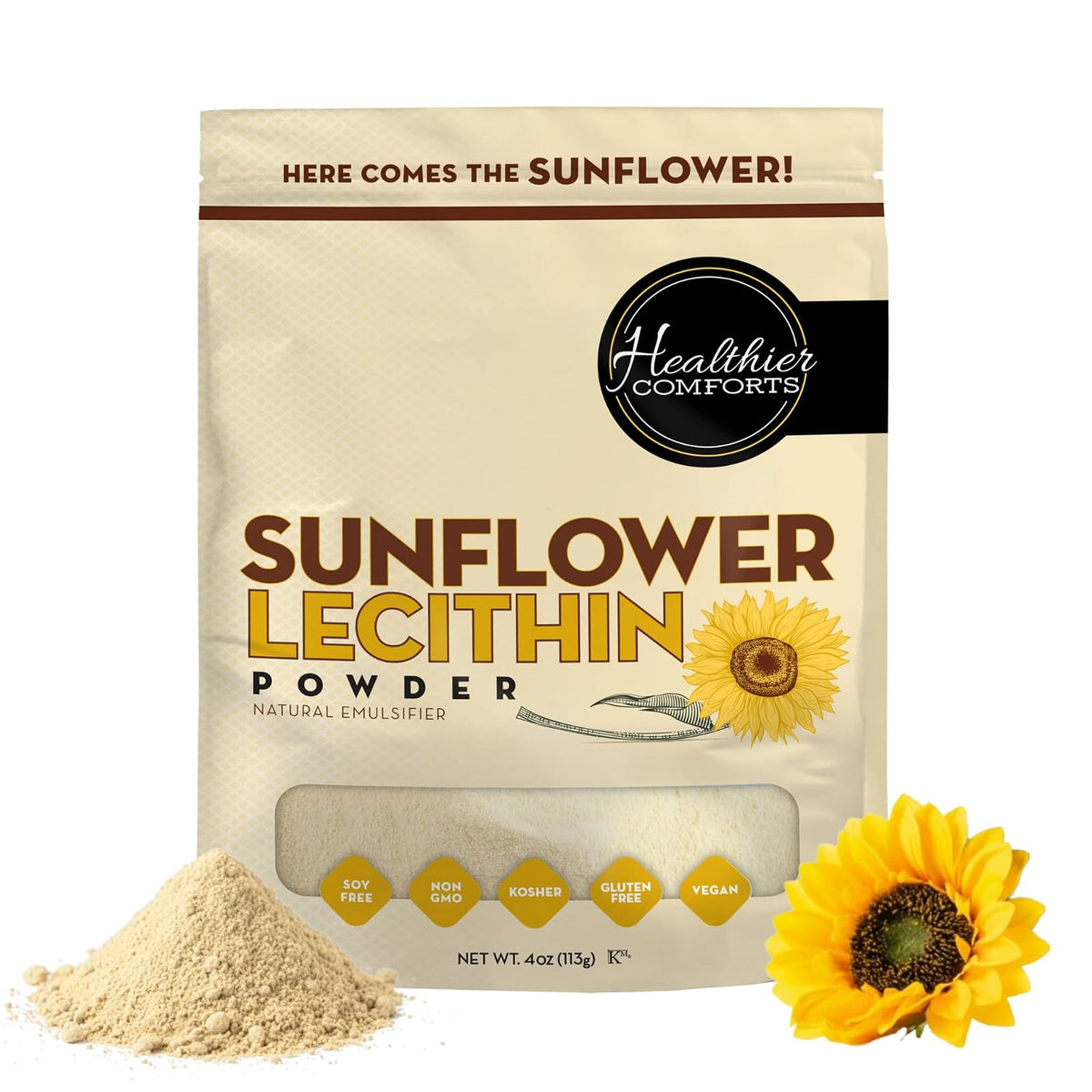 Healthier Comforts sunflower lecithin powder benefits
