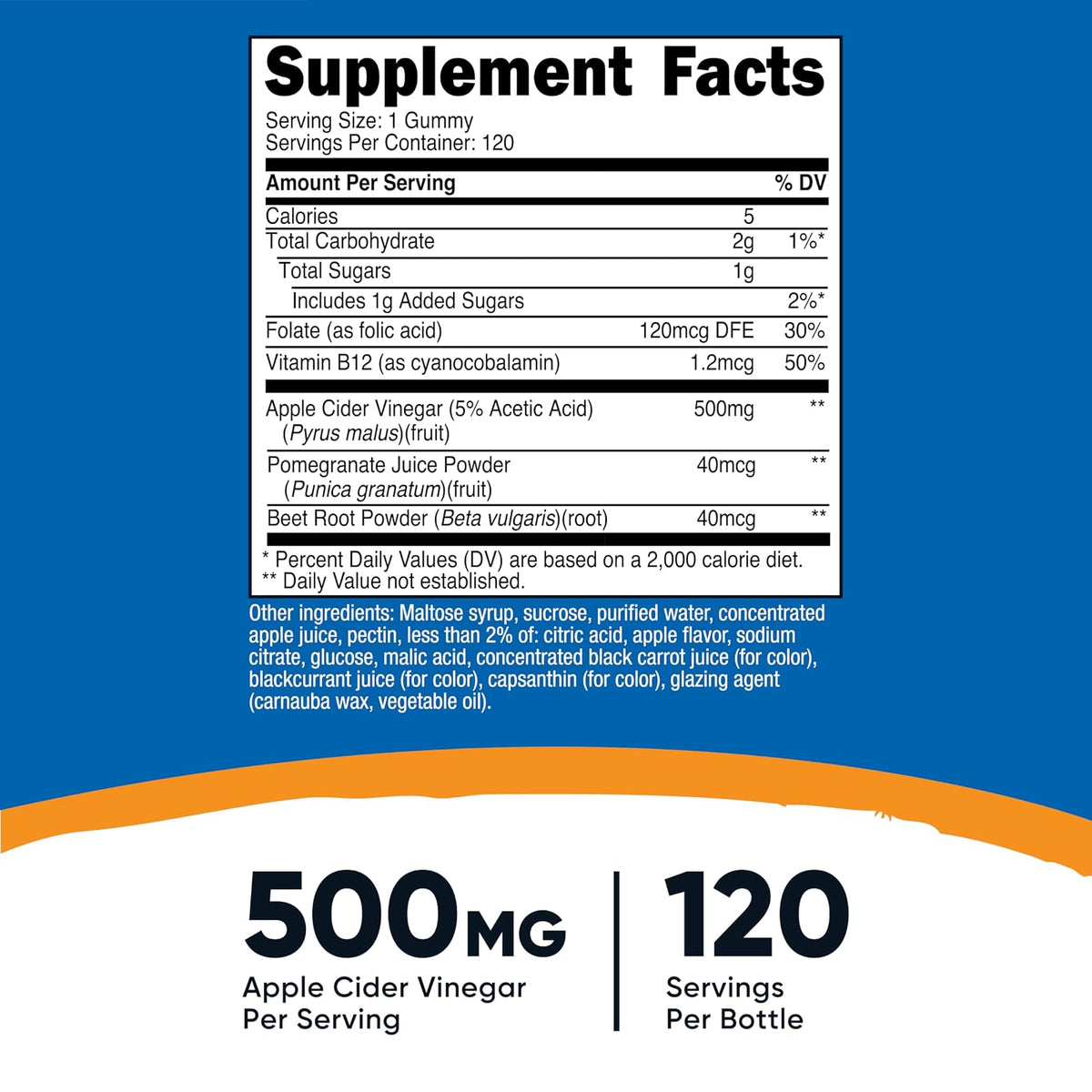 Healthy apple cider vinegar gummy supplements