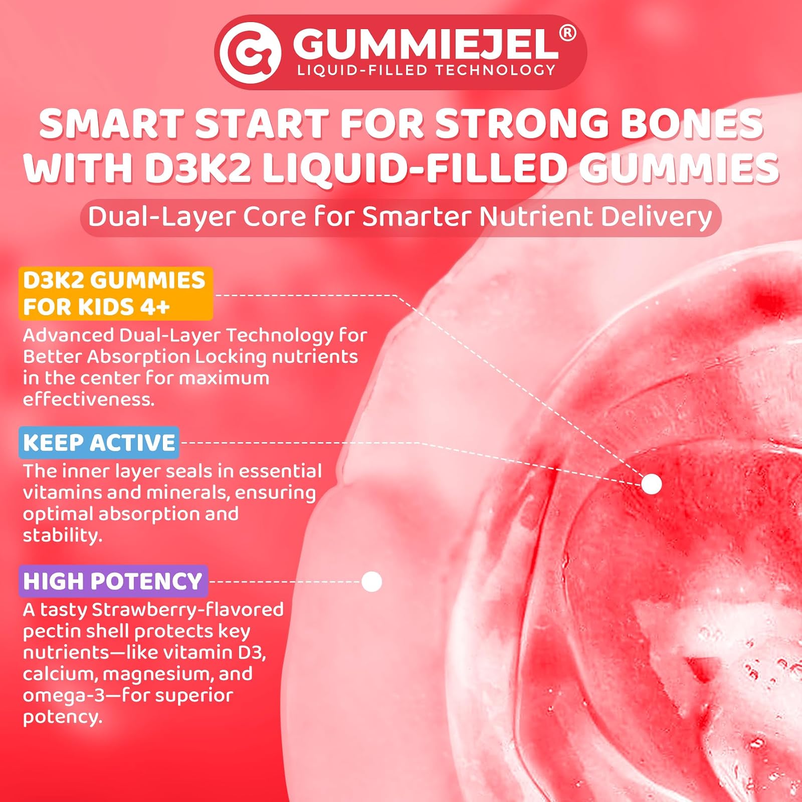 Healthy bone support gummies for kids