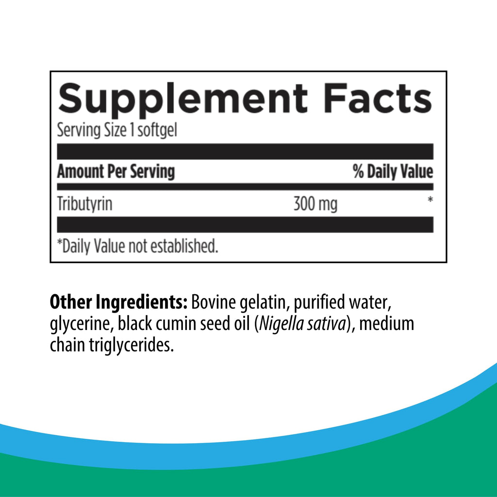 Healthy bowel function with tributyrin softgels