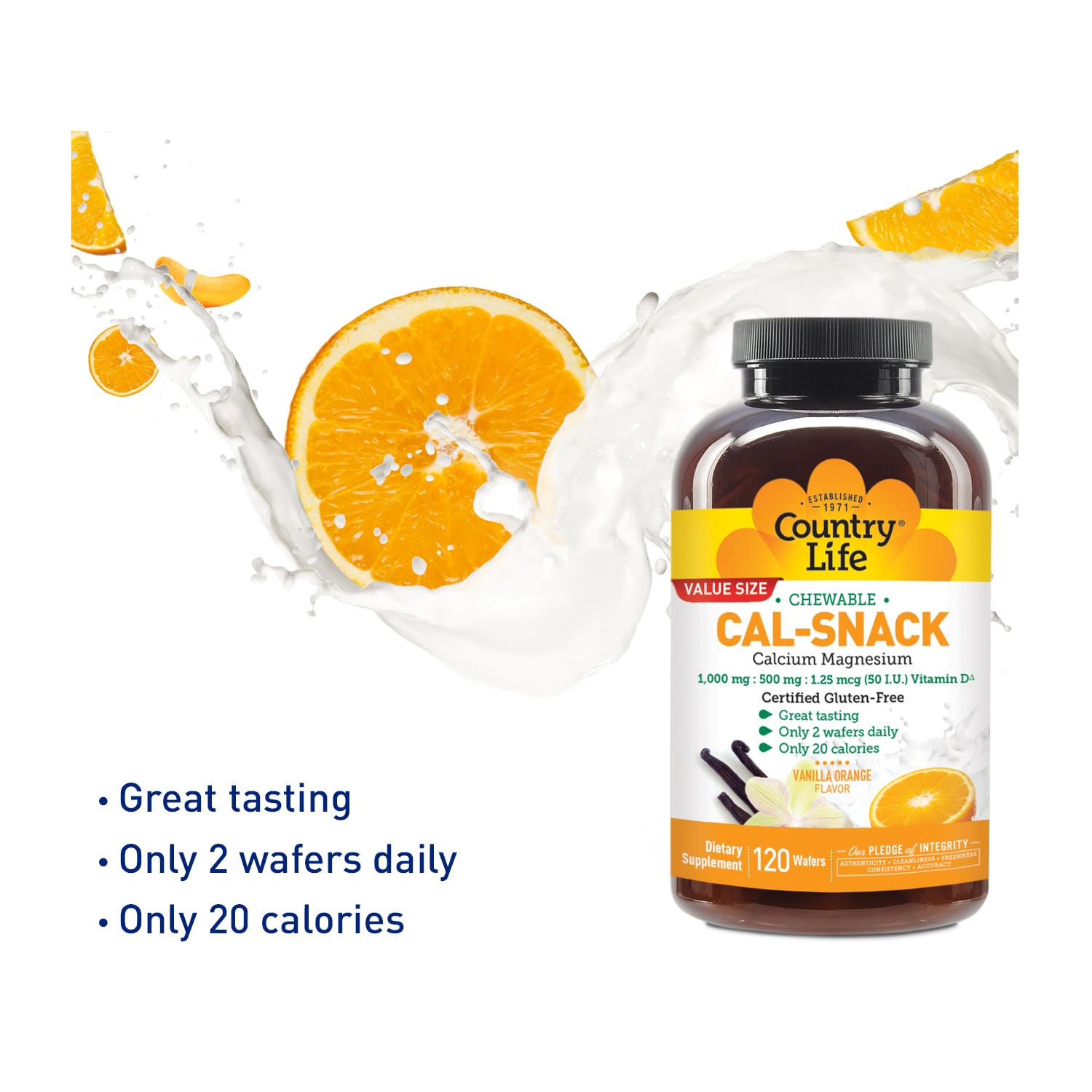 Healthy calcium wafers for strong bones