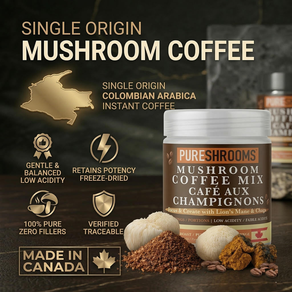 healthy coffee alternative with mushrooms