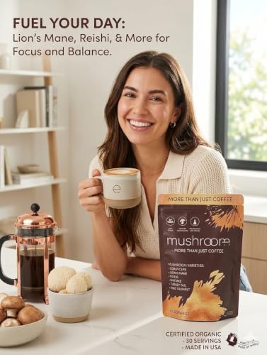 healthy coffee alternative with mushrooms