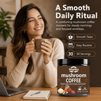 Healthy coffee alternative with mushrooms