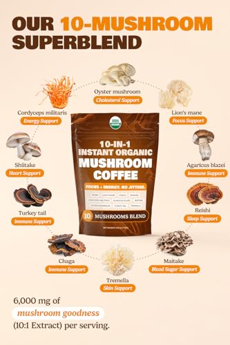 healthy coffee alternative with mushrooms