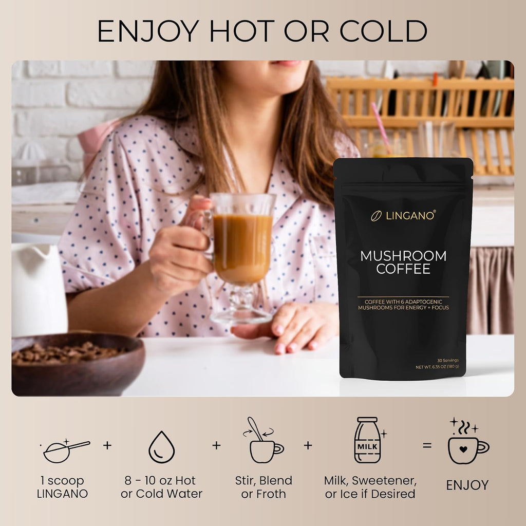 healthy coffee alternative with mushrooms