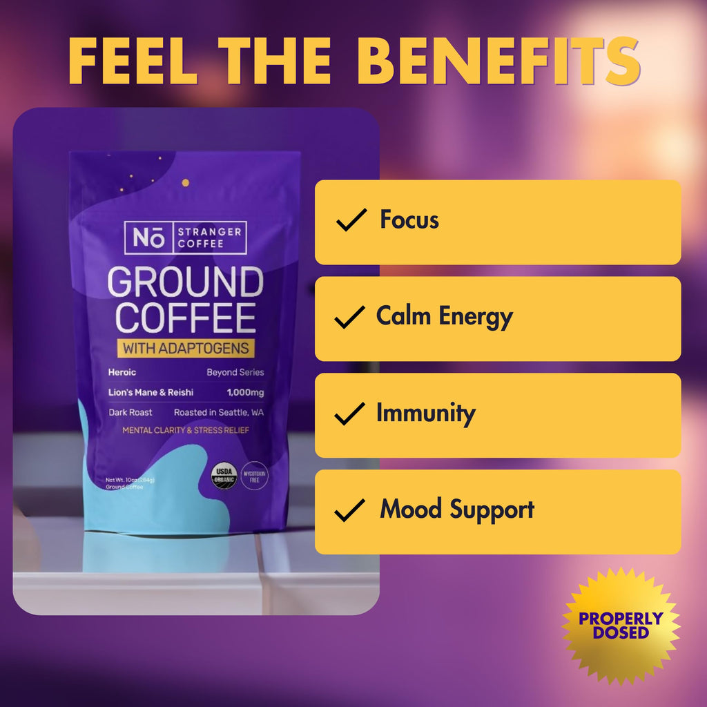 healthy coffee alternative with mushrooms