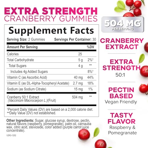 Healthy cranberry gummies for adults