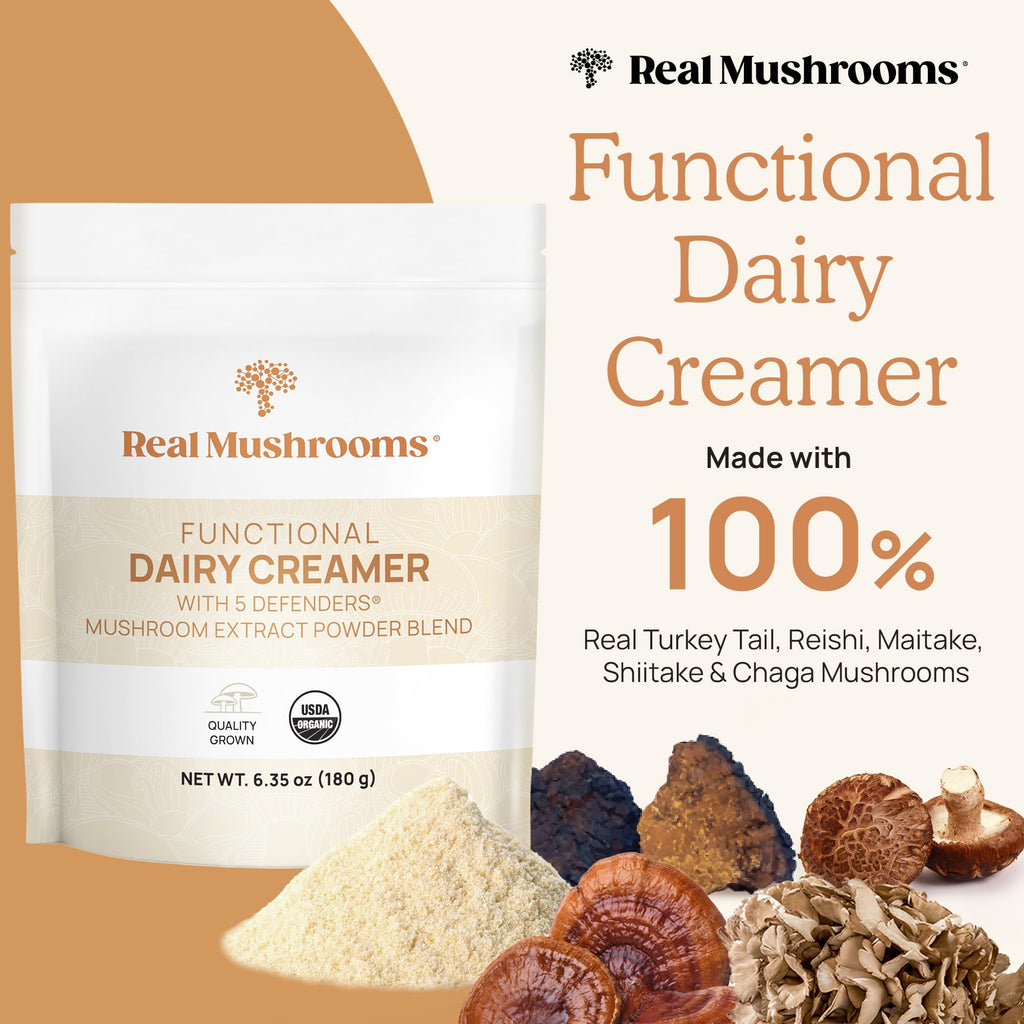 healthy dairy alternative with mushrooms