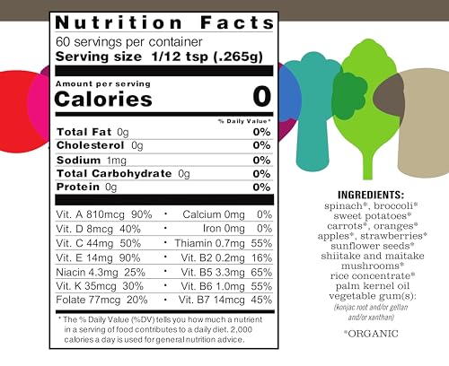 healthy fruit and vegetable supplement powder