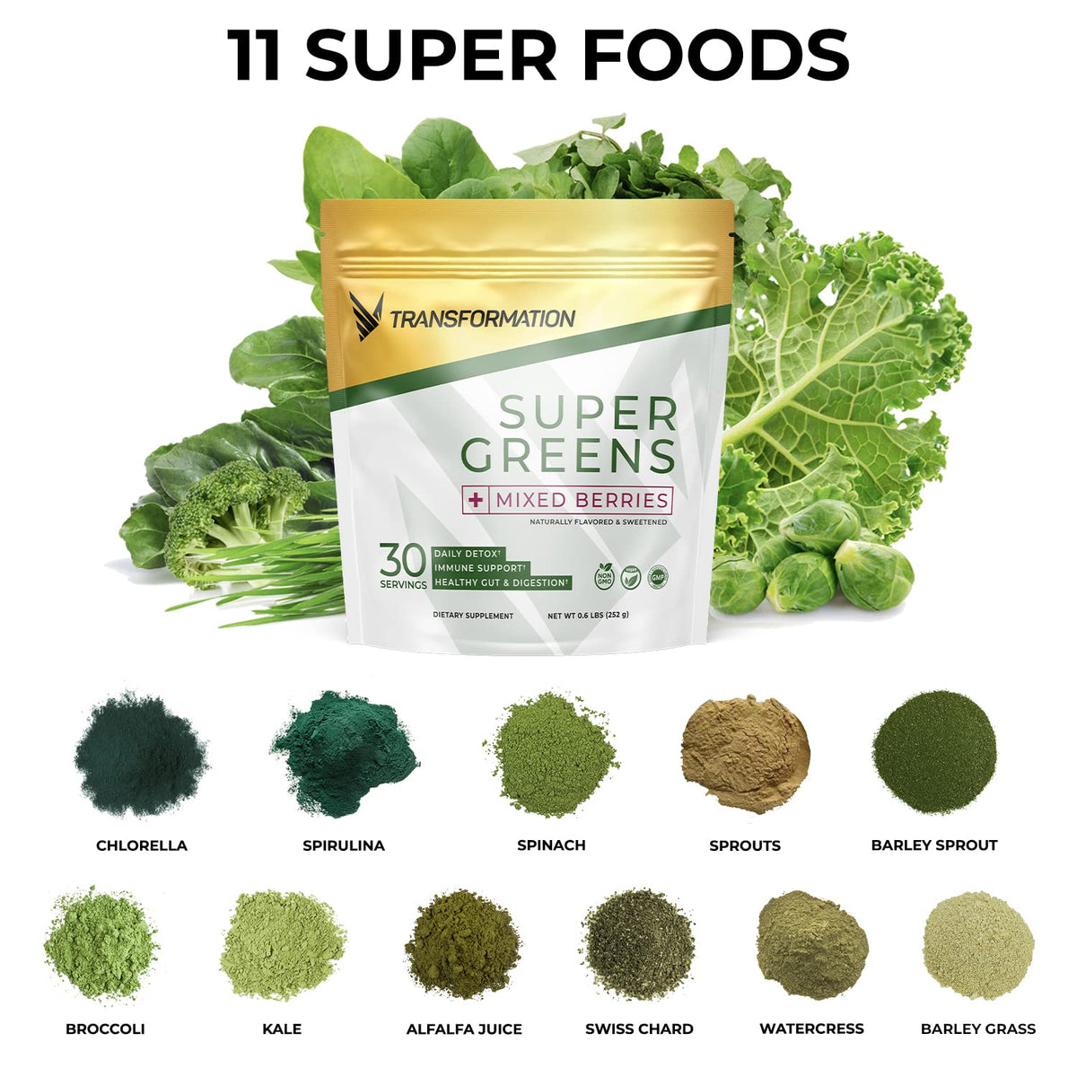 healthy green juice powder supplement