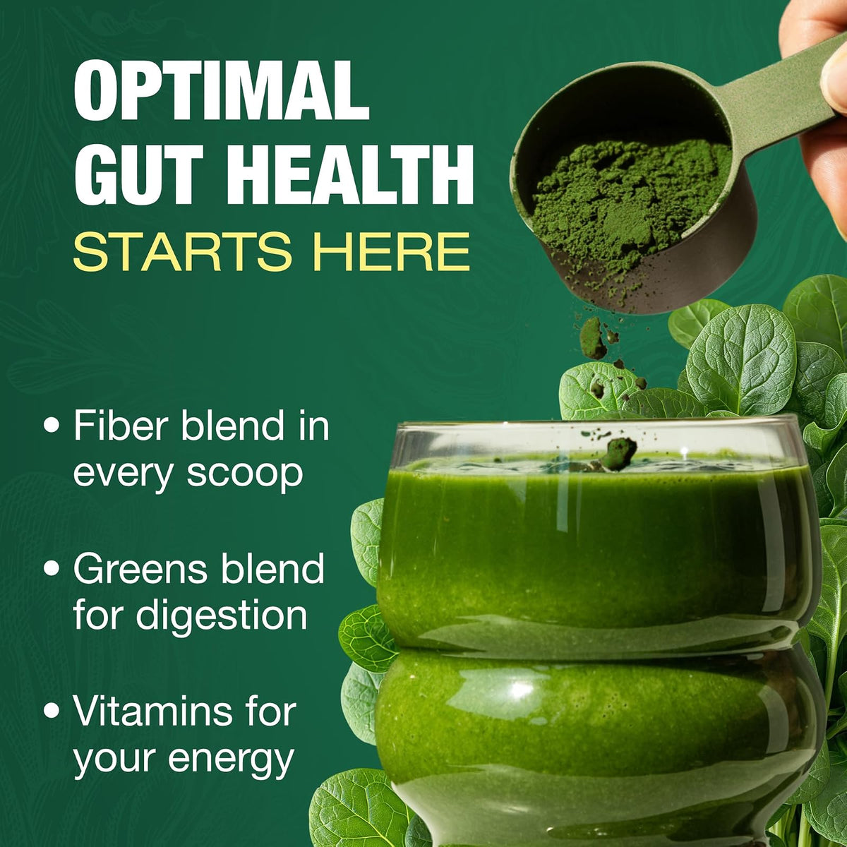Healthy greens powder for daily nutrition