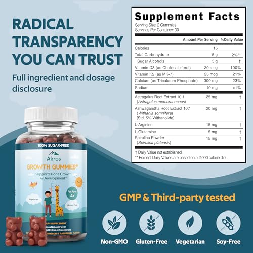 Healthy growth gummies with essential minerals