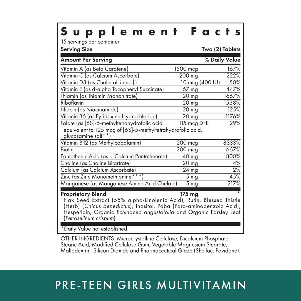 healthy growth vitamins for pre-teen girls