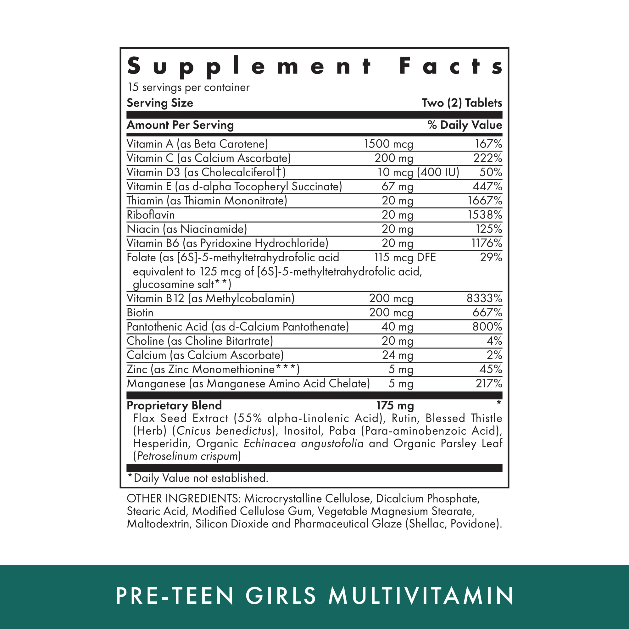 healthy growth vitamins for pre-teen girls