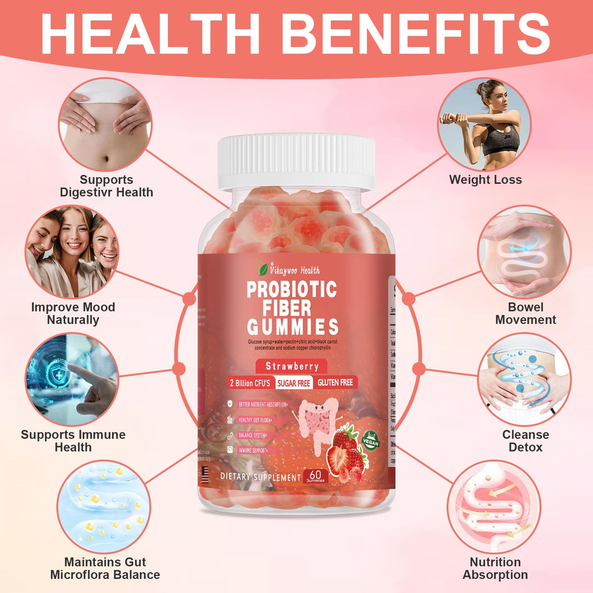 Healthy gut probiotics in gummy form