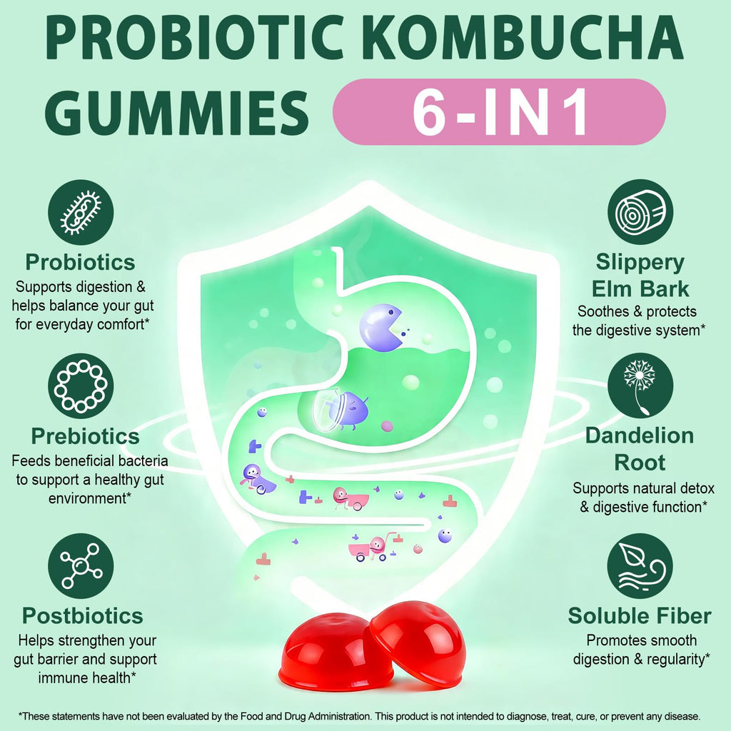 Healthy gut support with kombucha gummies
