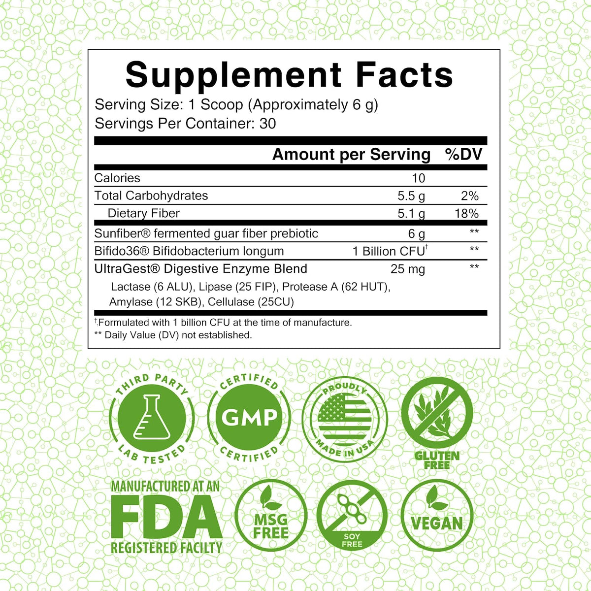 Healthy gut support with prebiotic fiber