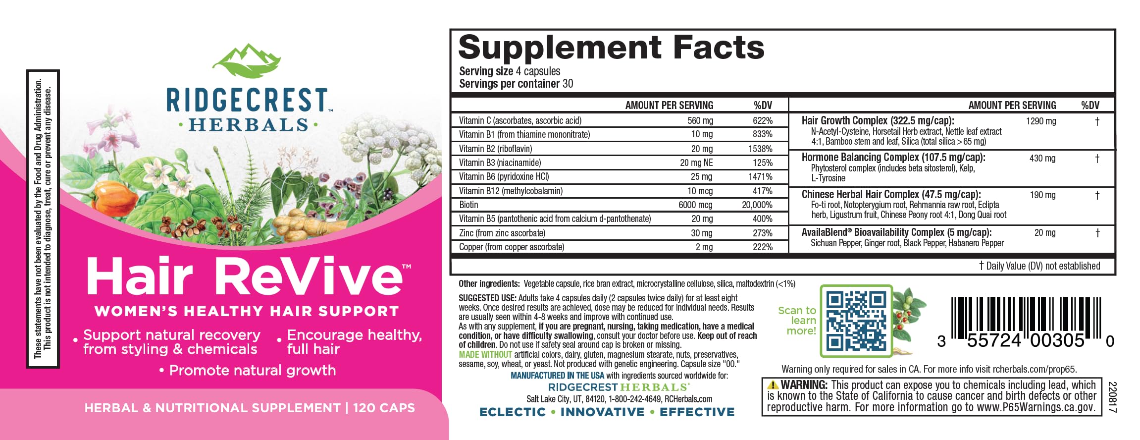 Healthy hair supplement with antioxidants