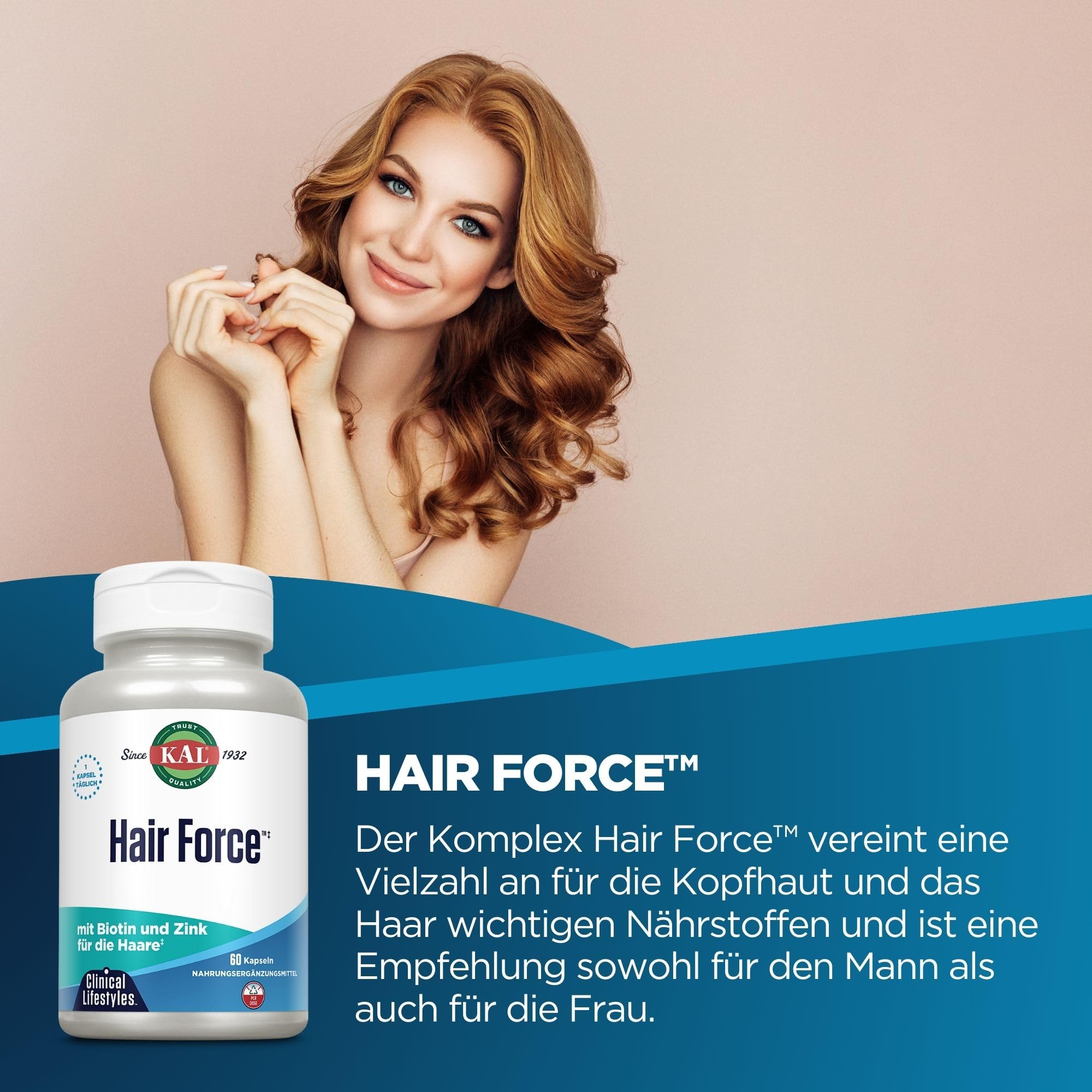 healthy hair support with Kal Hair Force
