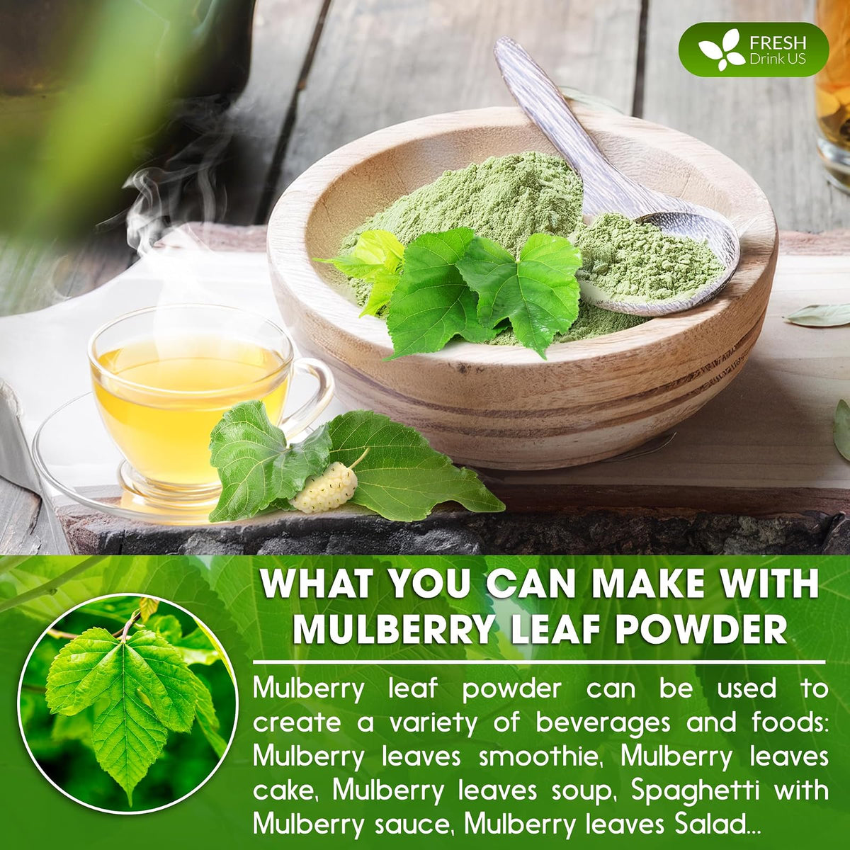 healthy herbal infusion mulberry leaves