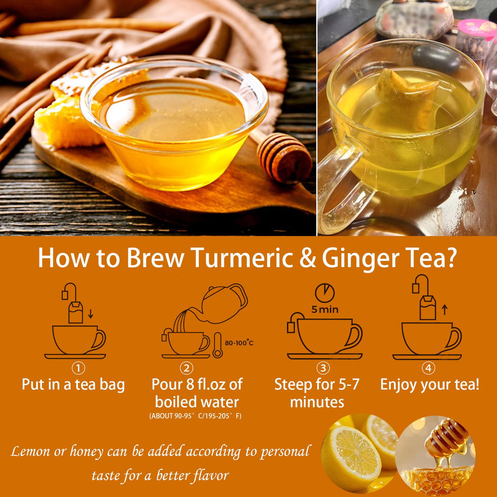 Healthy herbal infusion with turmeric and ginger