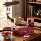 Healthy herbal tea with pomegranate flavour