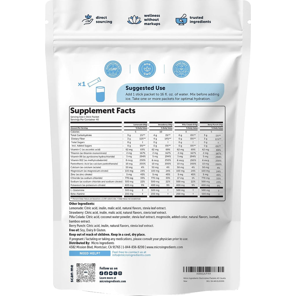 healthy hydration with electrolyte packets