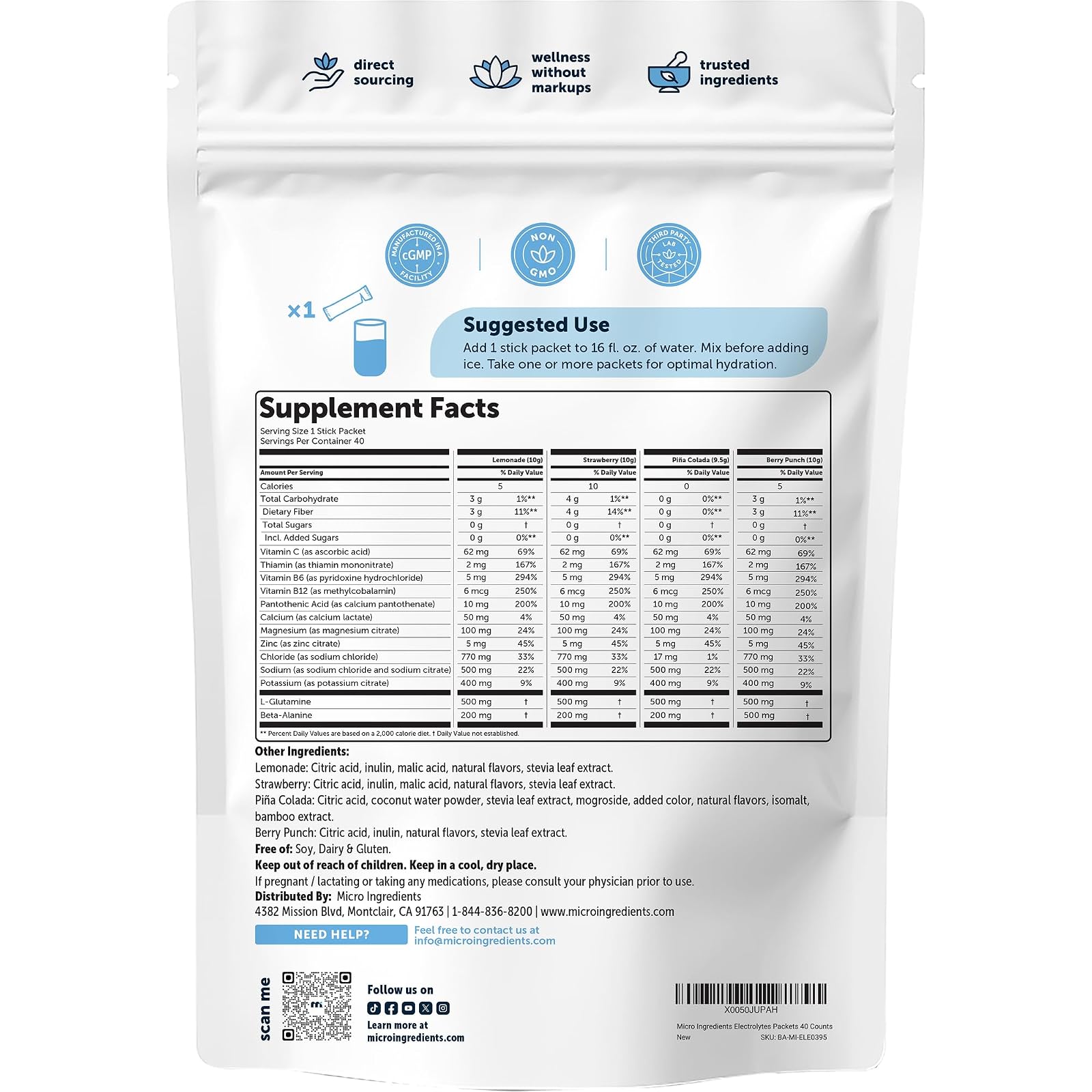 healthy hydration with electrolyte packets
