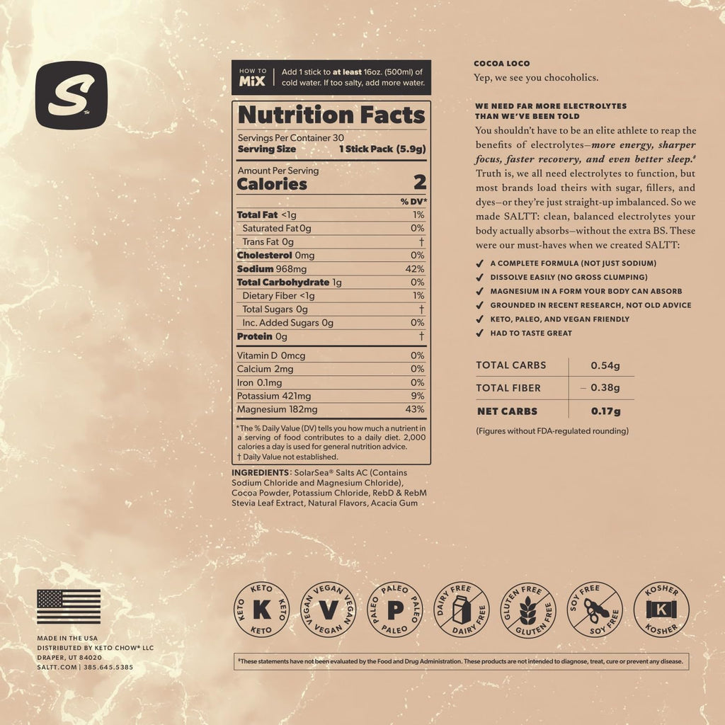 Healthy hydration with SALTT electrolyte sticks