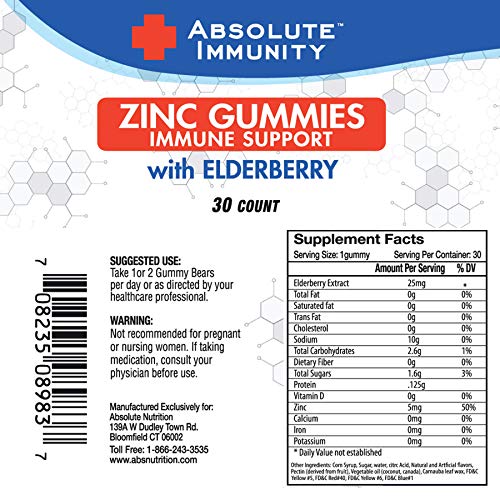 Healthy immune system elderberry gummy supplement