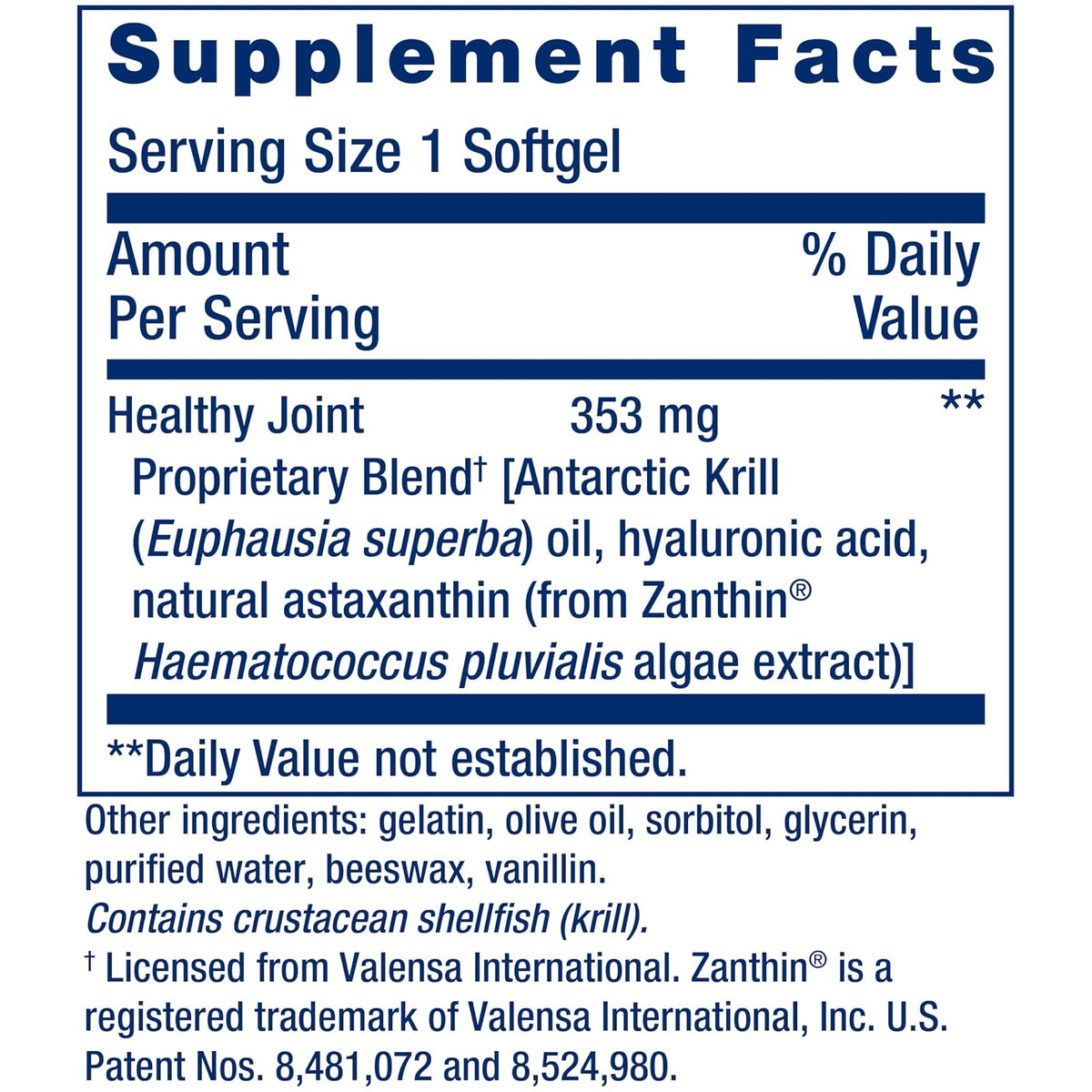 Healthy joint support softgels