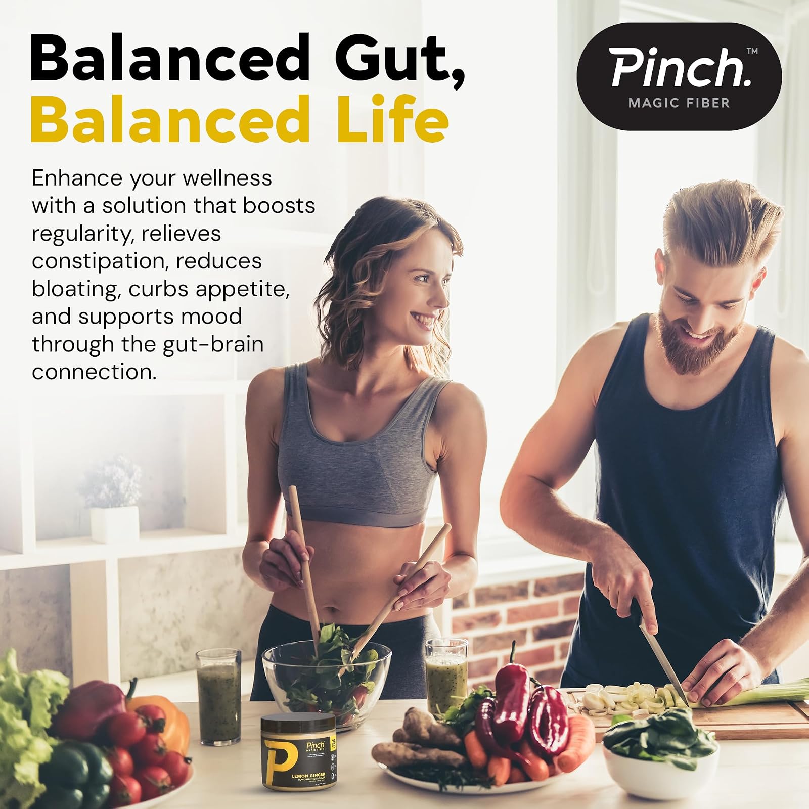 Healthy lemon ginger fiber blend