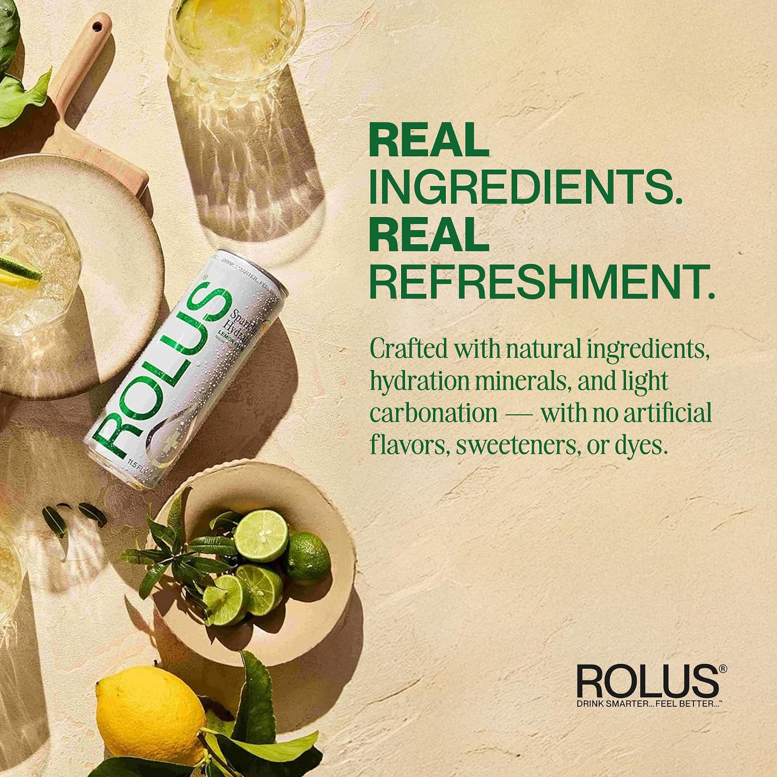 healthy lemon lime sparkling refreshment